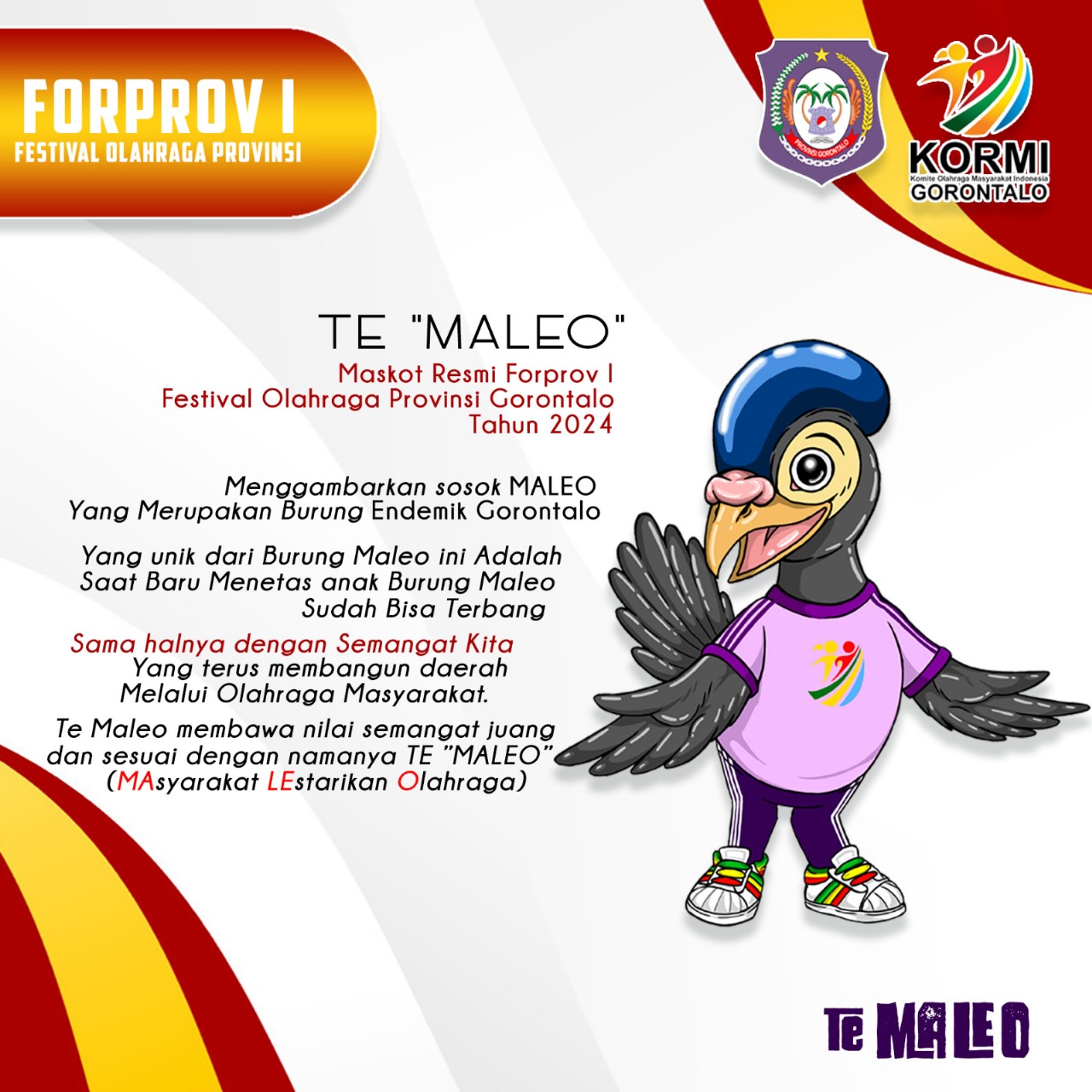 Ini Makna 'Te Maleo', Maskot Forprov 1 Gorontalo - Newsnesia.id